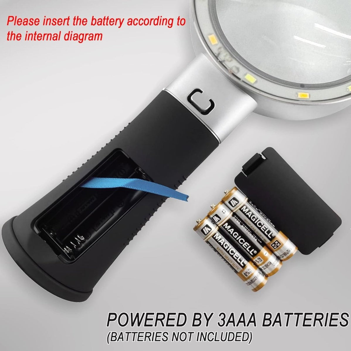 Magnipros 10X Magnifying Glass With Lights - Non Slip Ergonomic Standi ...