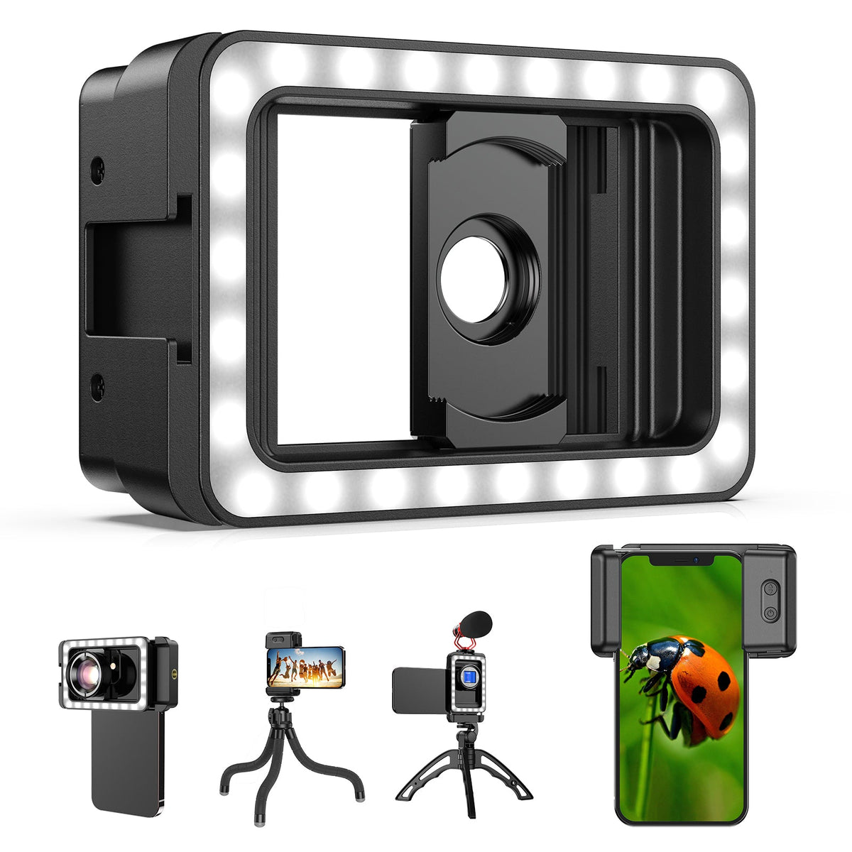 APEXEL Universal Phone Clip with LED Light — Magnifying.com.au